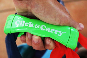Click & Carry is a bag carrier that lets you haul it all, hands-free ...